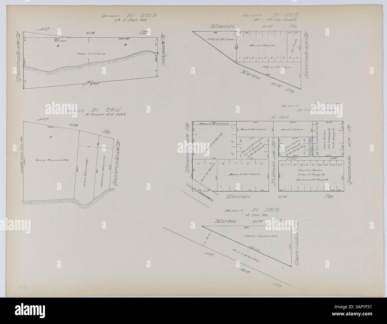 This city block map from St. Louis, dated between 1888-1892, provides ...