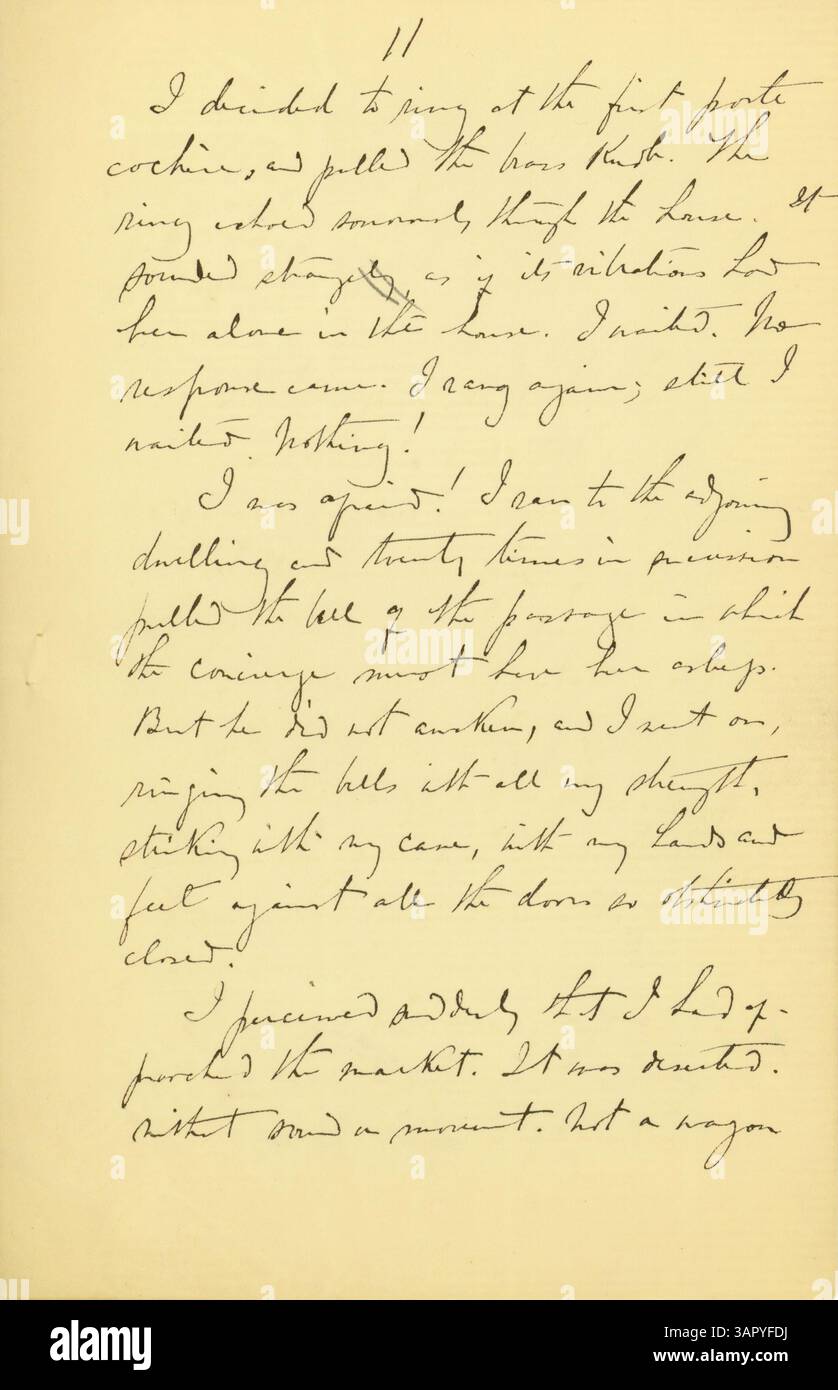 The original manuscript of Kate Chopin's short story 'Night,' written ...