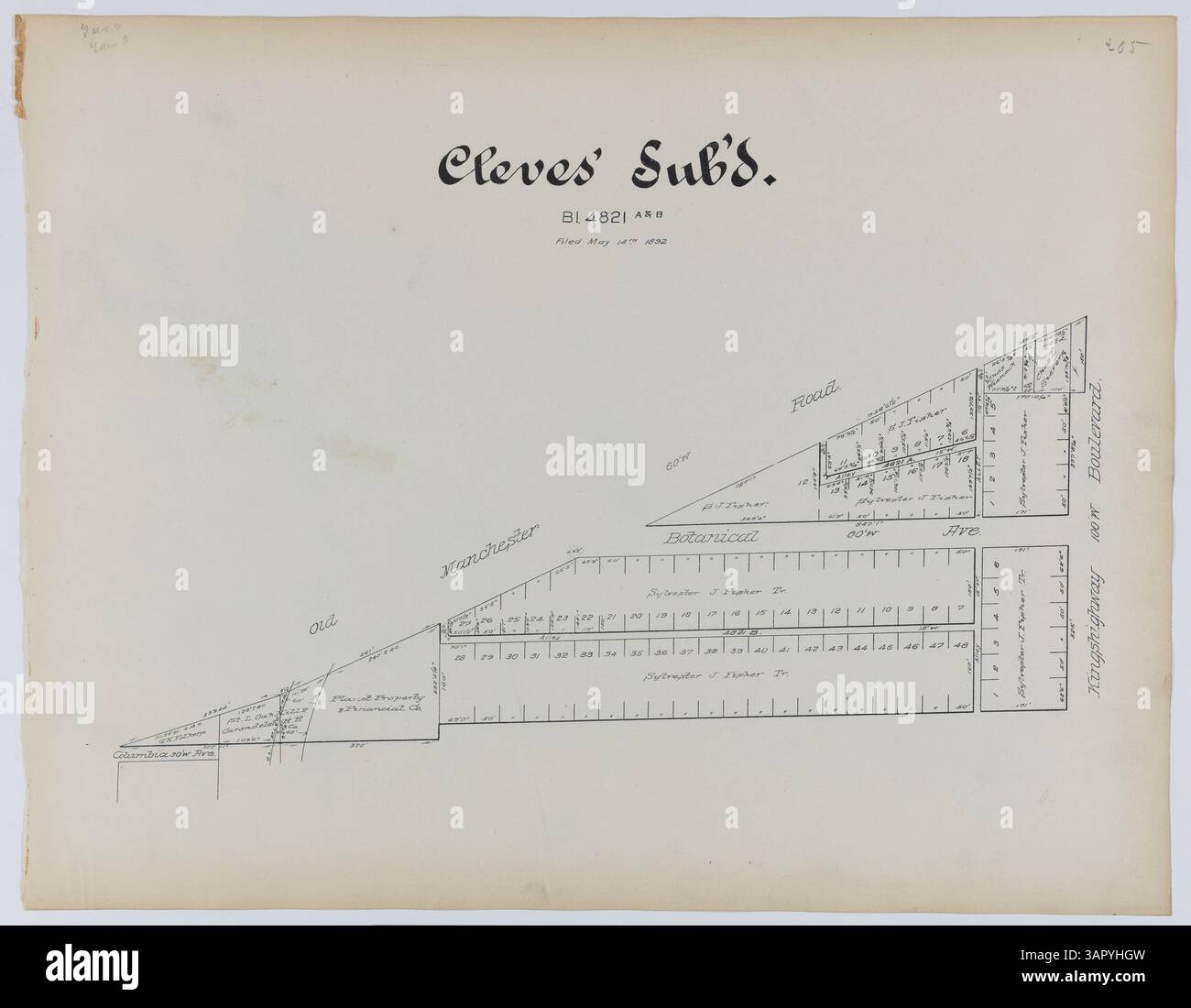 This record from 1888-1892 details City Blocks 4821 A and B of Cleves ...