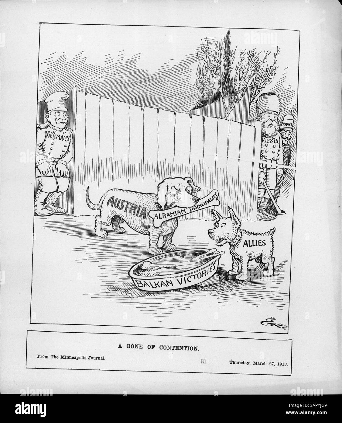This editorial cartoon features two dogs symbolizing political tensions ...