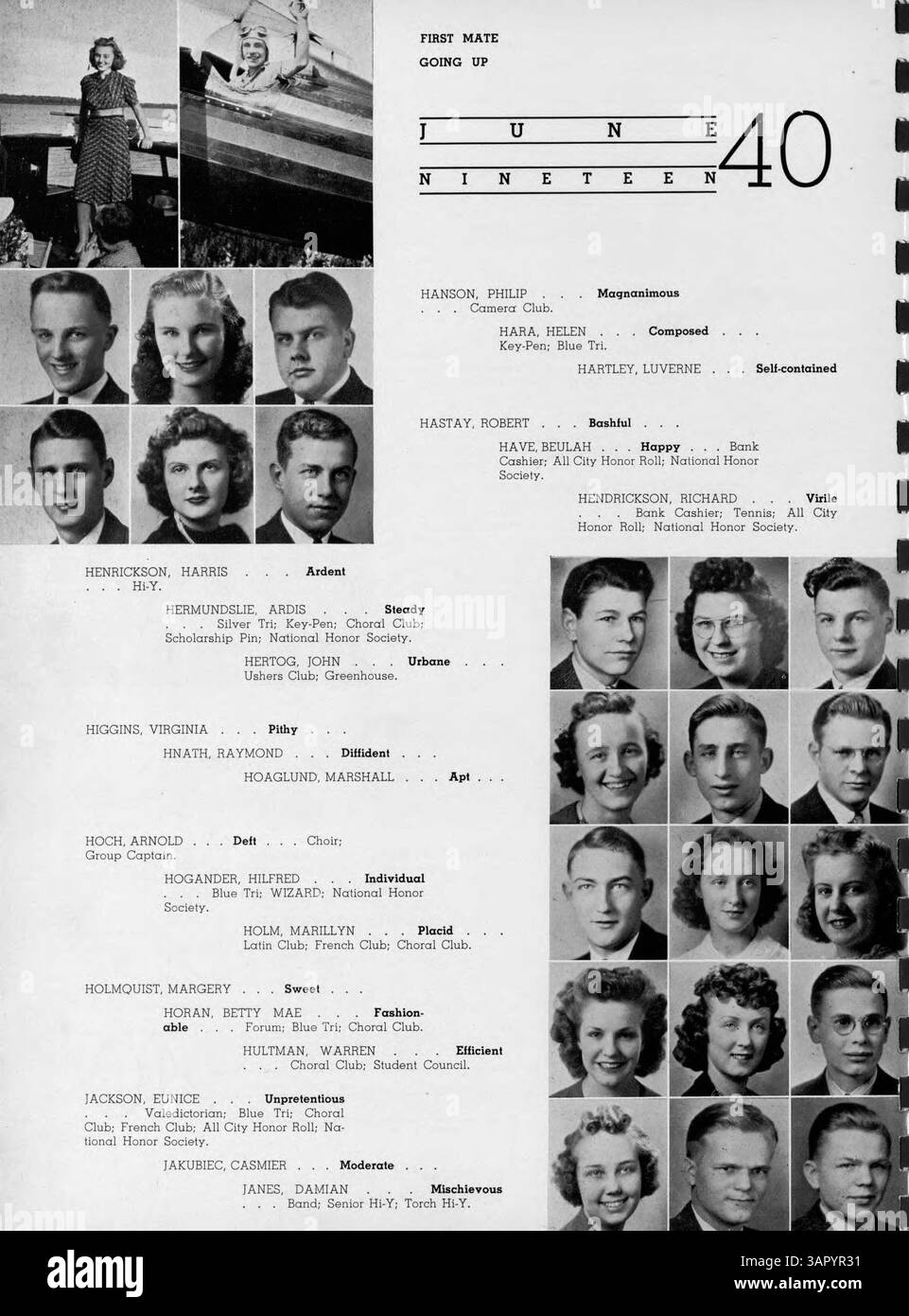 The 'Wizard' yearbook from Edison High School (1940) captures the essence of the 1939-1940 ...