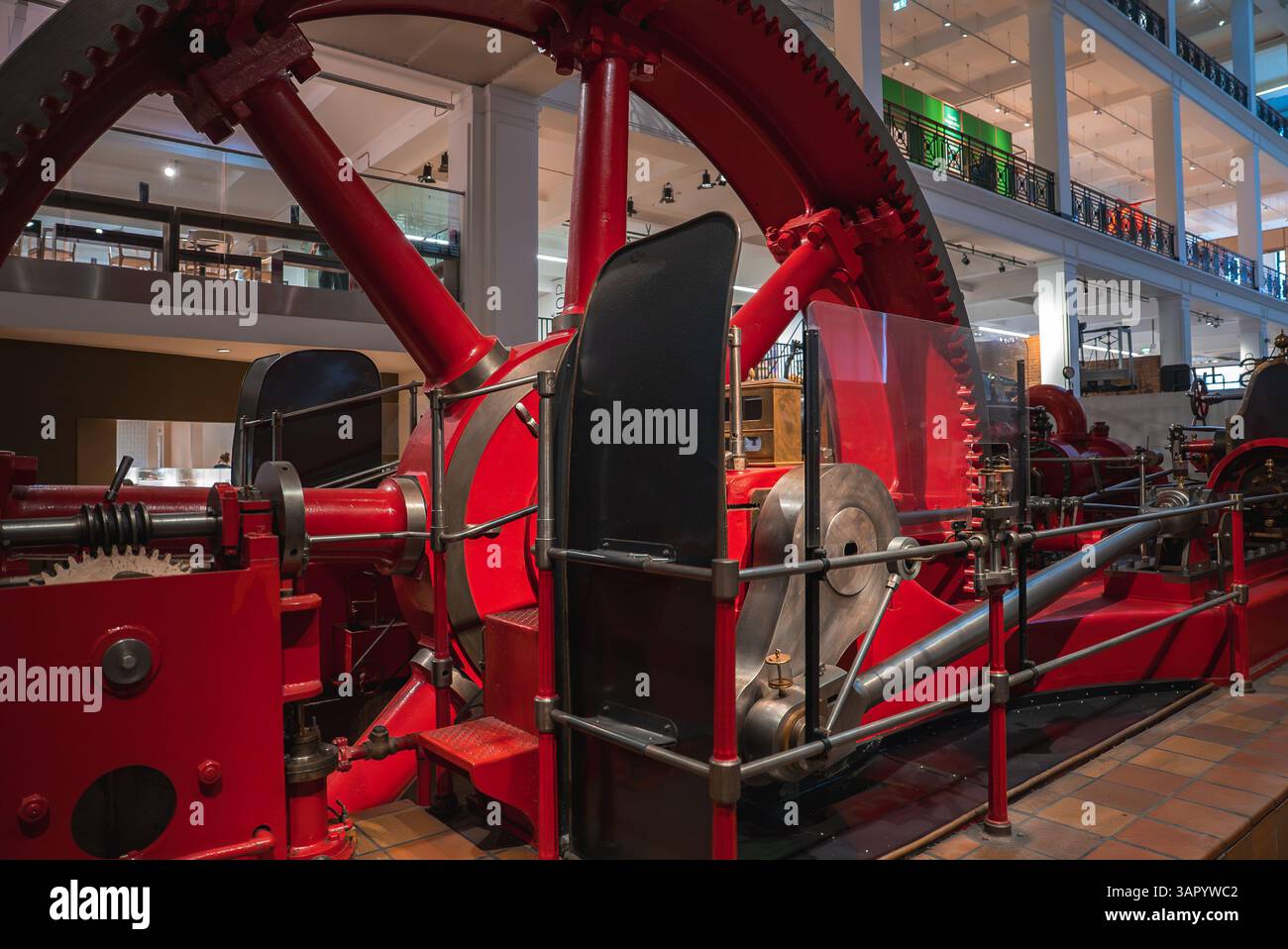 Red Industrial Steam Engine Displayed Indoors at Science Museum London ...