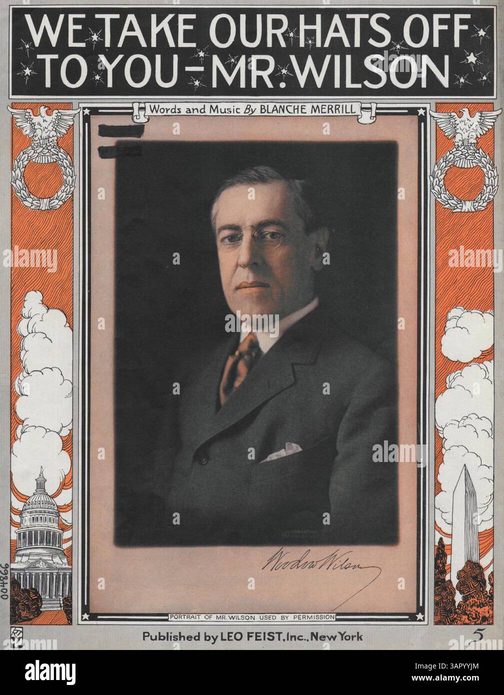 This cover features a portrait of Mr. Wilson and an advertisement for ...