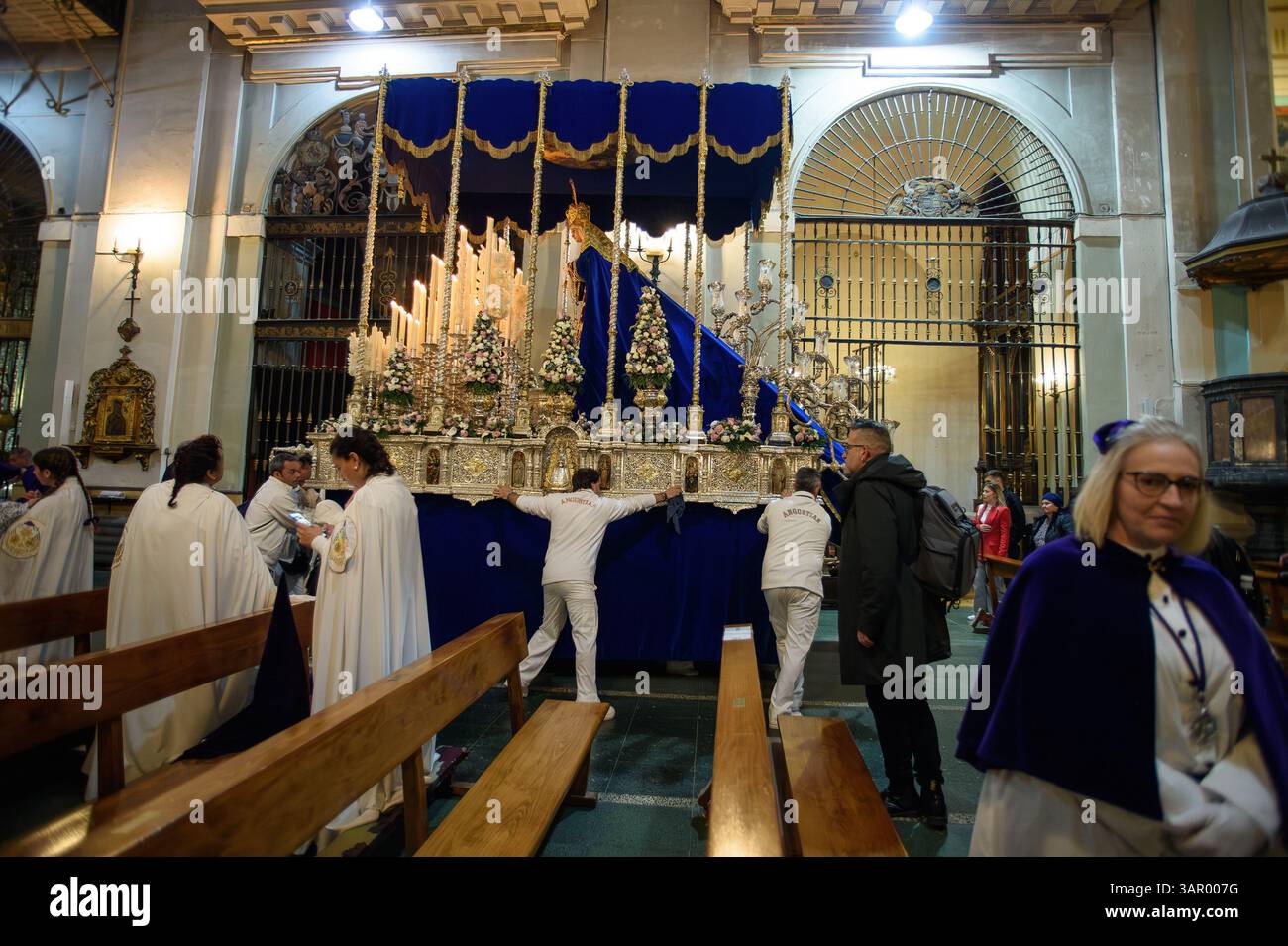 People before the procession of Los Gitanos at the Parish of Our Lady ...