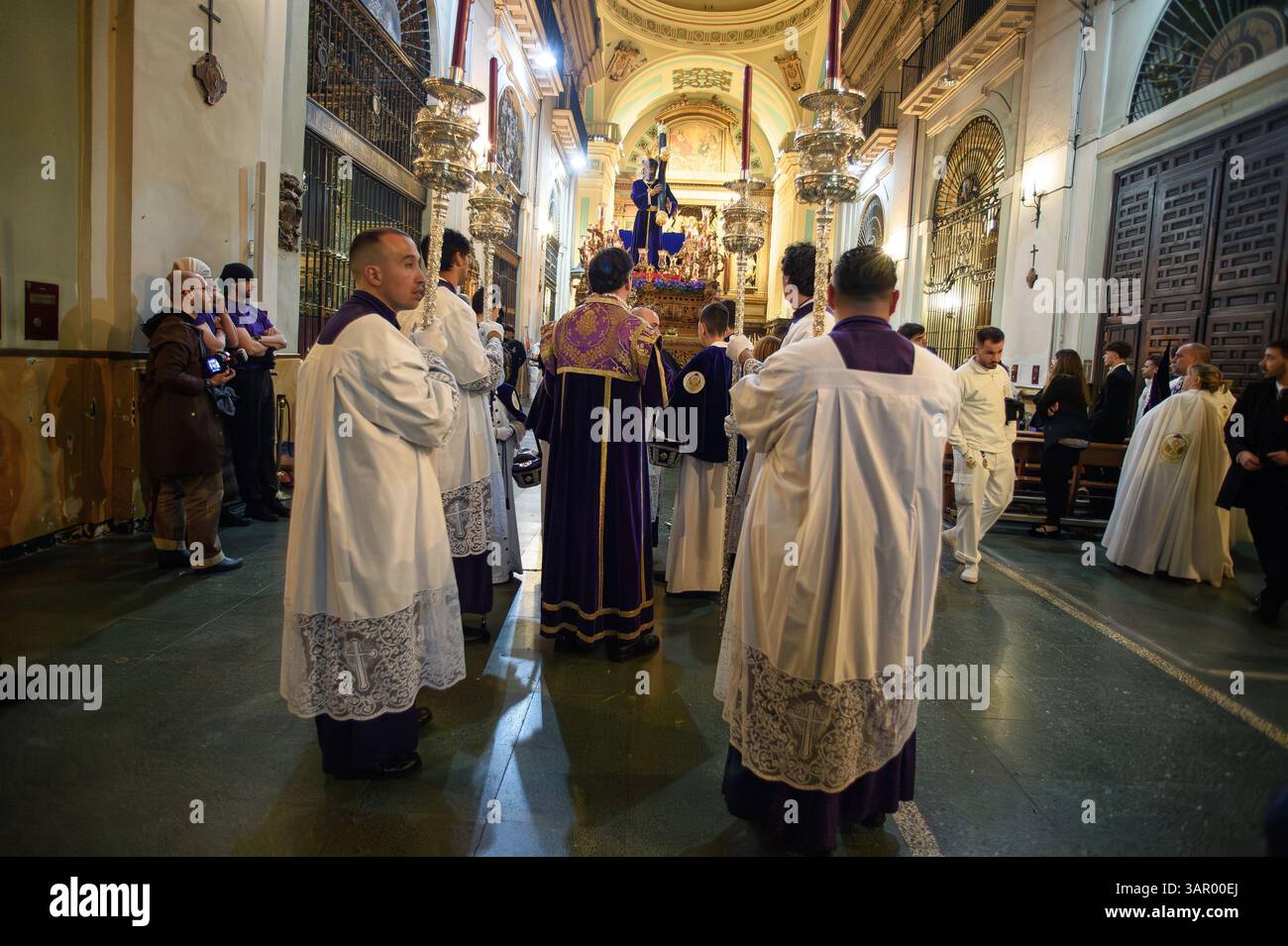 People before the procession of Los Gitanos at the Parish of Our Lady ...