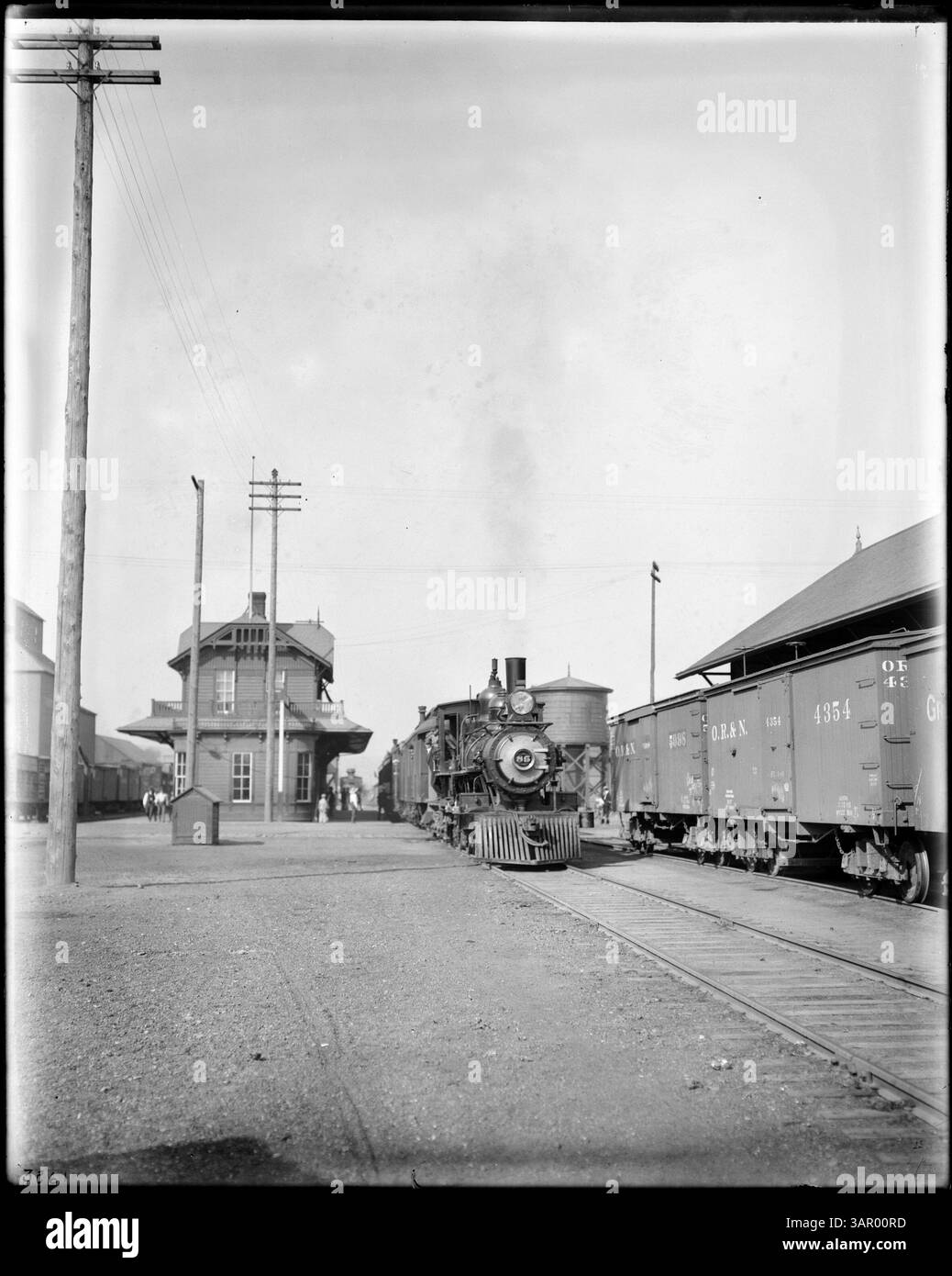 The photograph shows O.R.N. Engine No. 85 at Pendleton Station ...