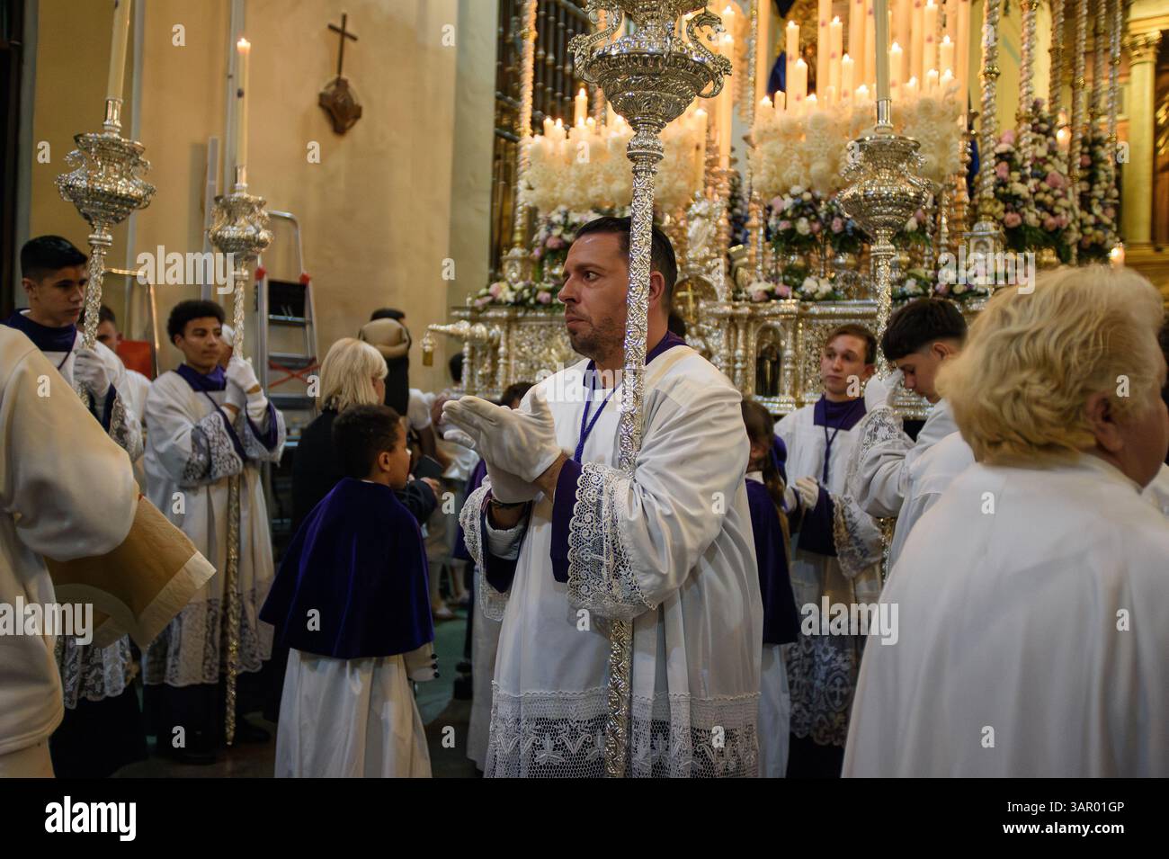 People before the procession of Los Gitanos at the Parish of Our Lady ...