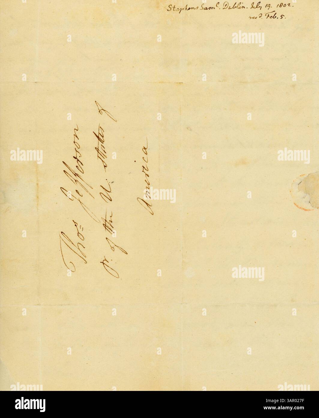 In a letter to Thomas Jefferson, Samuel Stephens expresses his hope to ...
