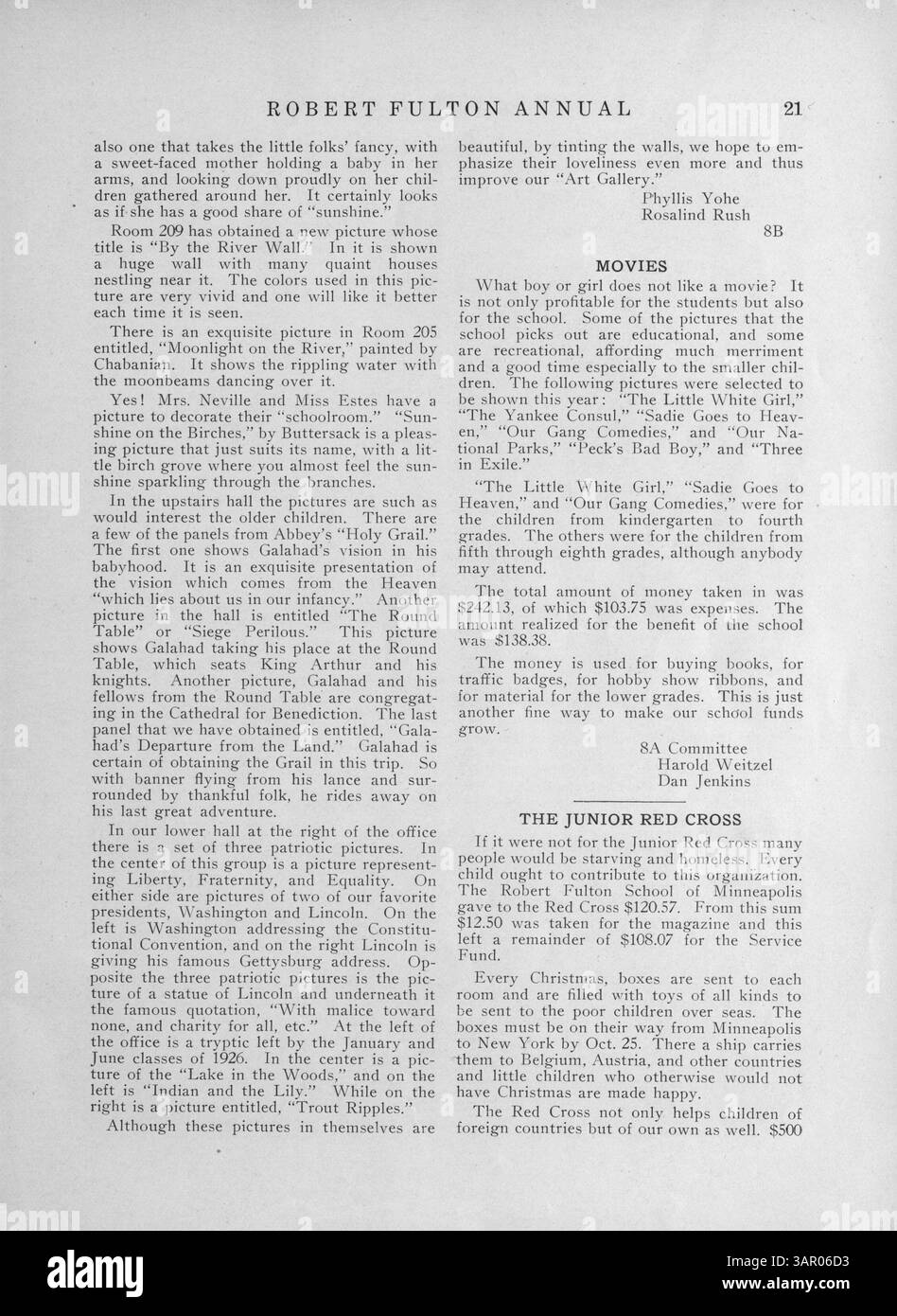 The Robert Fulton Annual of 1927 documents important student activities ...