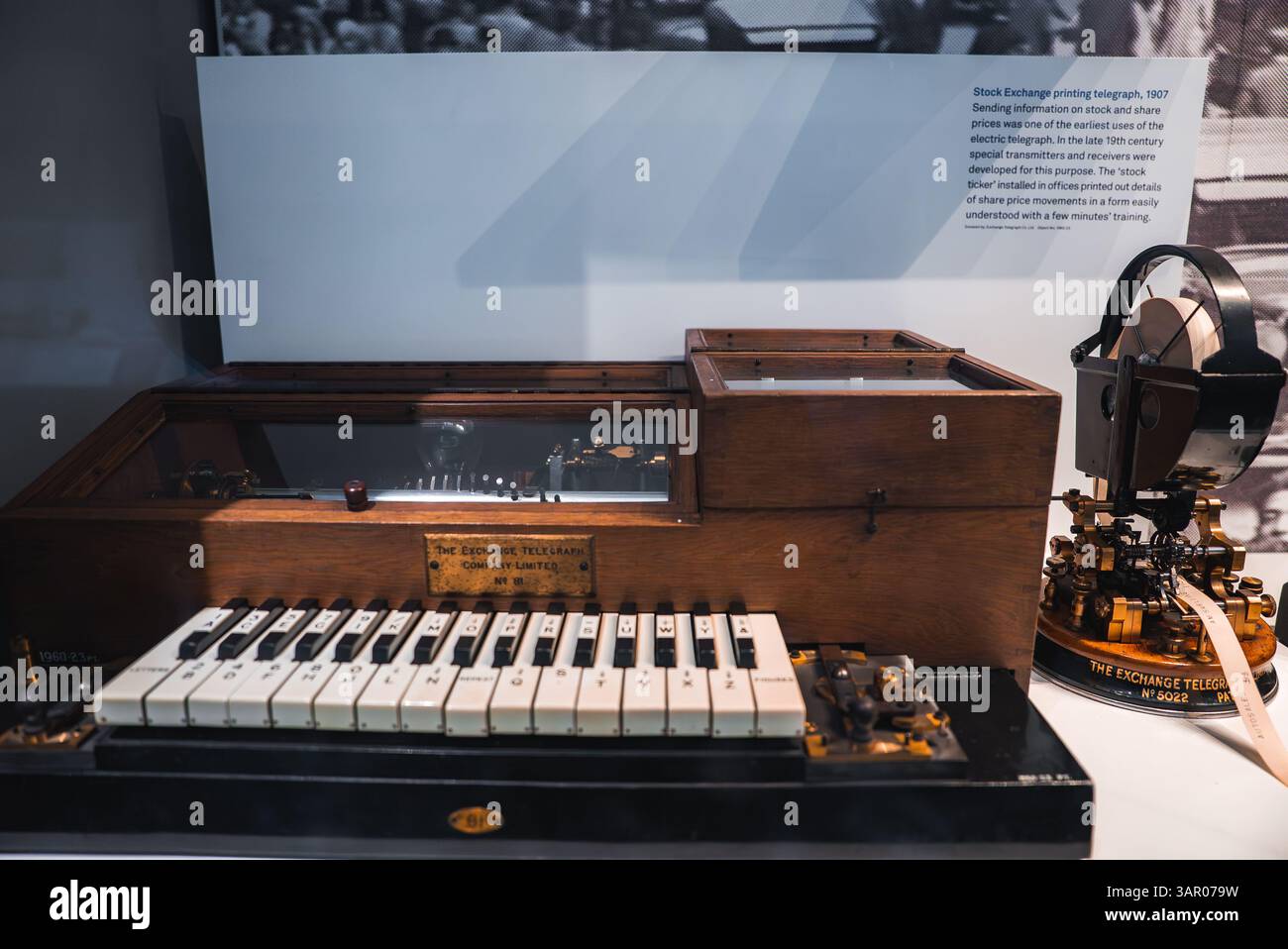 Historical Stock Exchange Printing Telegraph from 1907 in Museum Stock ...