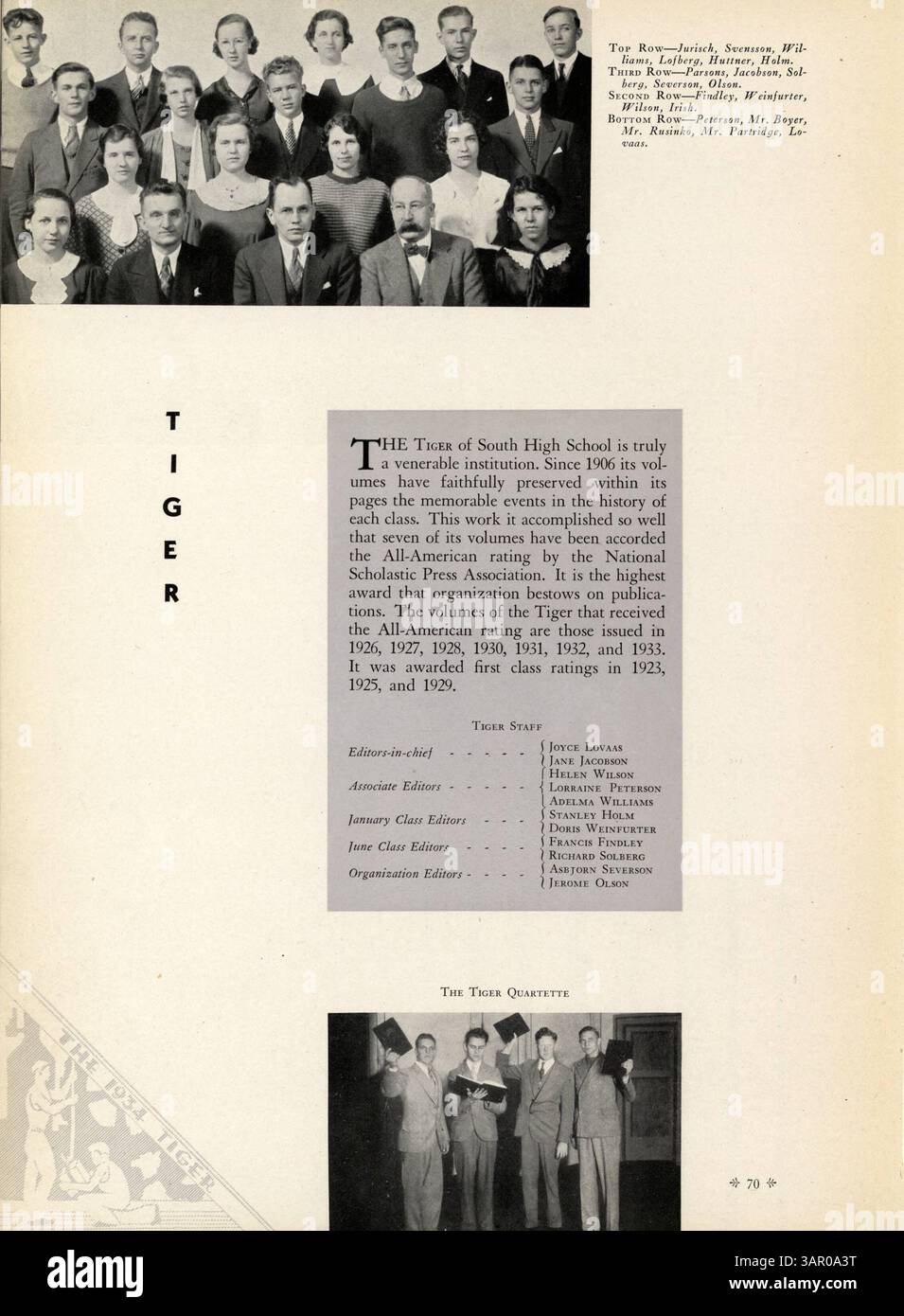 This 1934 Tiger Yearbook from South High School documents the student body, faculty, athletic ...