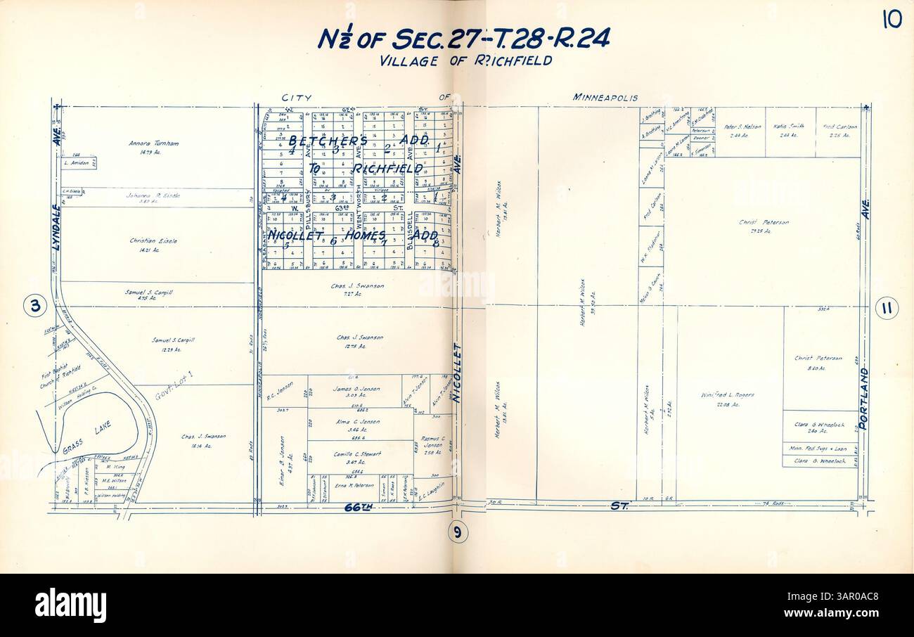 This comprehensive atlas of Richfield, Minnesota, includes maps ...