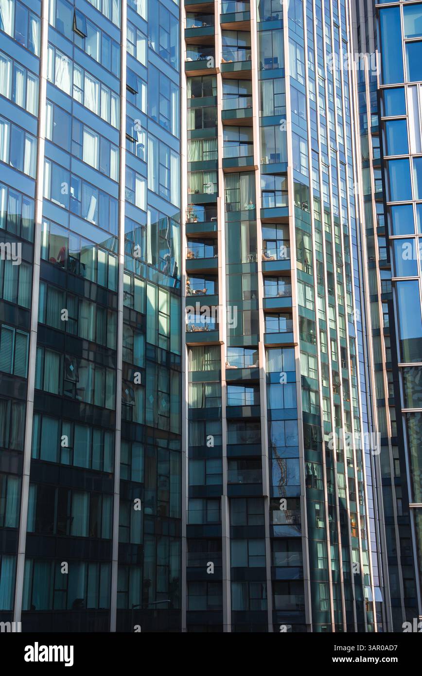 Cluster of Modern High Rise Buildings with Reflective Glass Facades ...