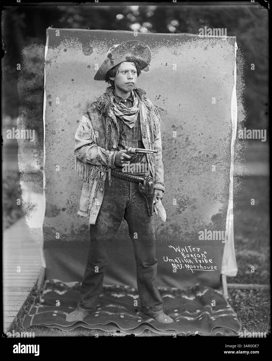 This photograph by Lee Moorhouse shows Walter Bonson, a Cayuse Indian ...