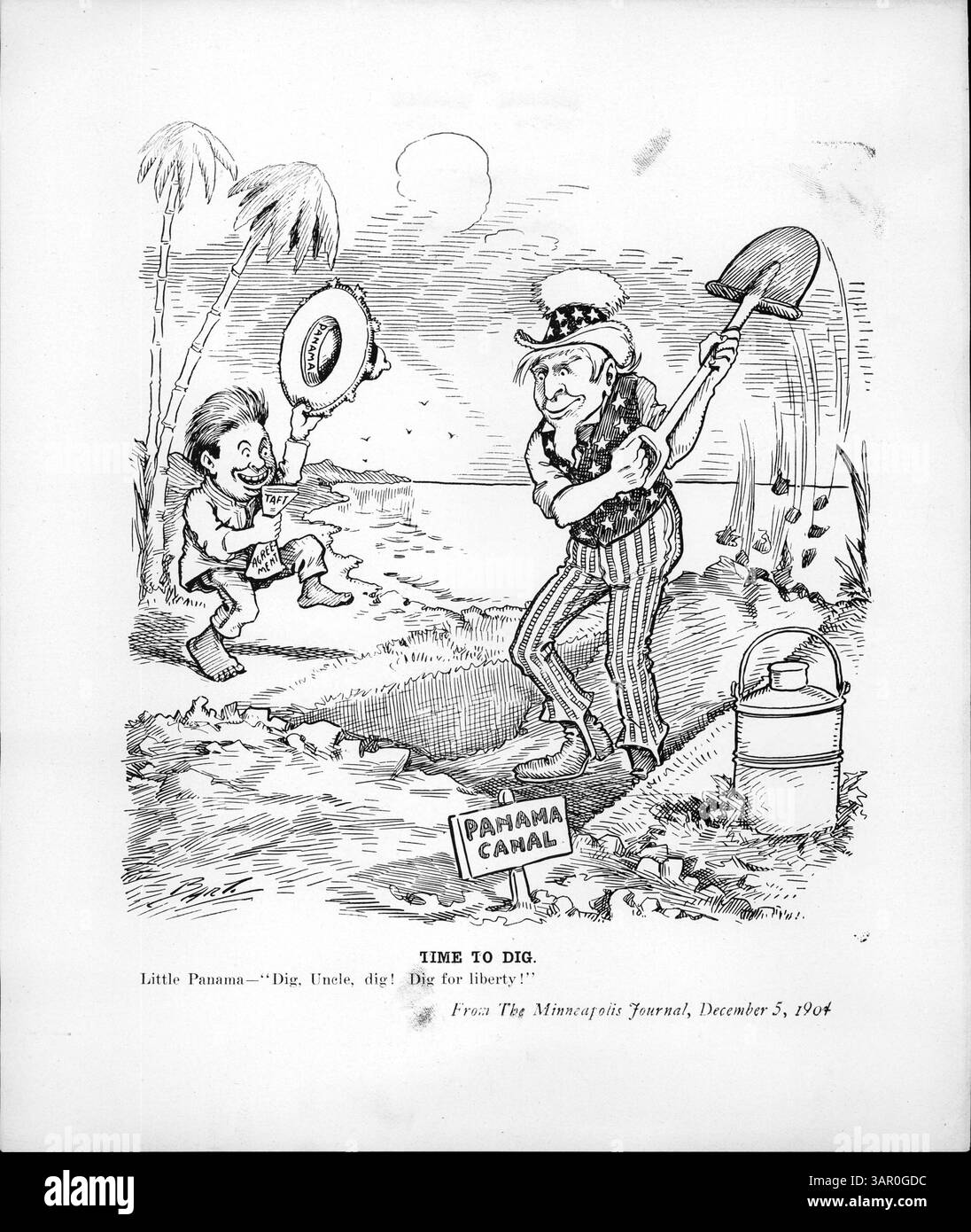 A political cartoon featuring Panama and Secretary of War Taft ...