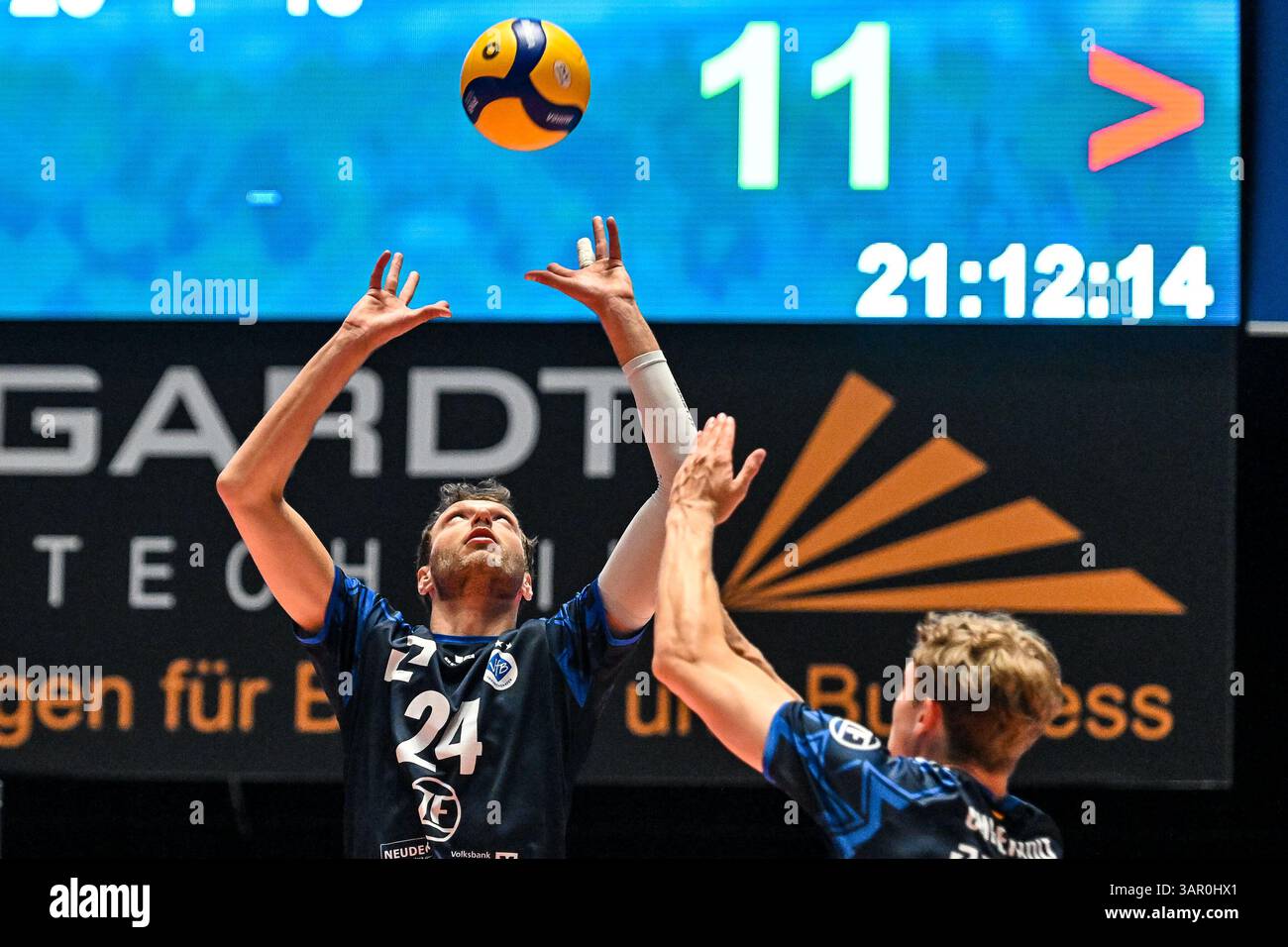 16.04.2025, Spacetech Arena, Friedrichshafen, GER, VBL, VfB Friedrichshafen vs SVG L?neburg, im ...