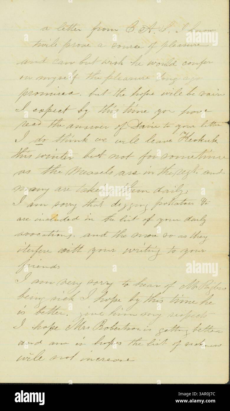 This letter, written from Camp Lincoln on November 4, 1862, to a friend ...
