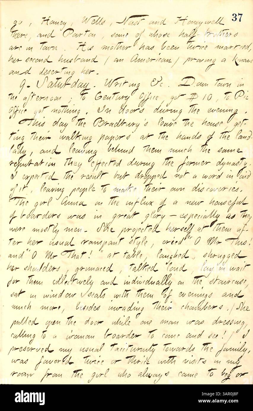 Thomas Butler Gunn's diary entry from July 8-9, 1859, documenting the ...