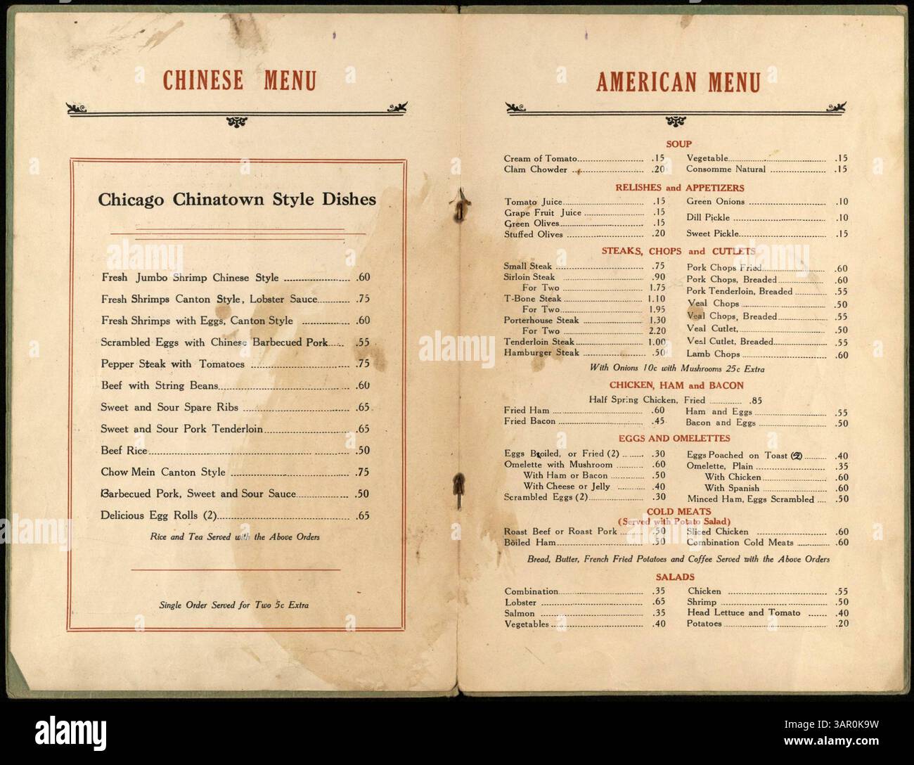 The Moy Cafe menu offers both Chinese and American dishes, including ...