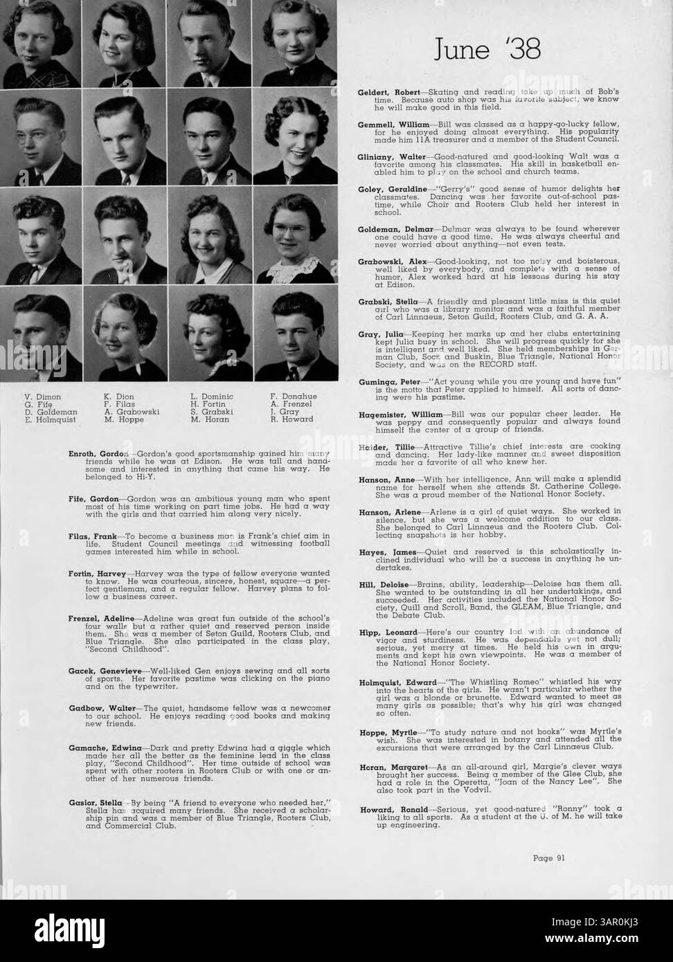 The 1938 'Wizard' yearbook from Edison High School showcases the ...