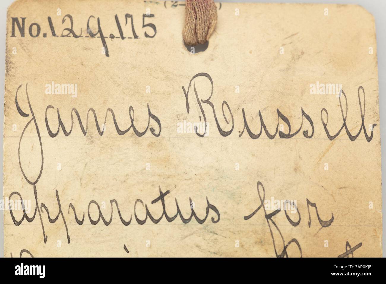 The patent model of James Russell’s 1872 invention (Patent No. 129,175 ...