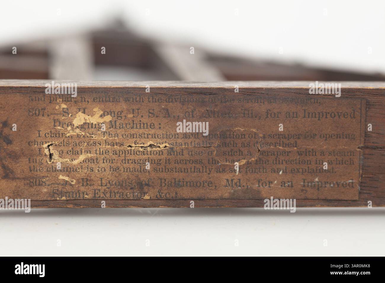 Stephen H. Long's patent model for a dredging machine, patented on ...