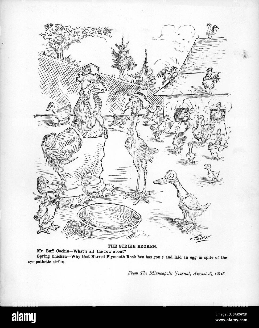 'The Strike Broken' is a political cartoon depicting a dispute over a ...