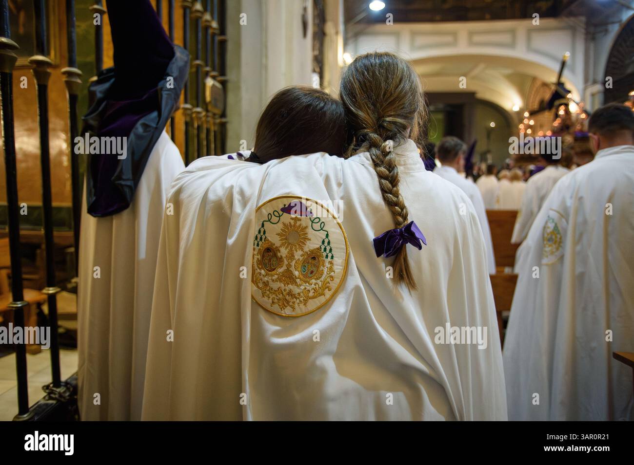People before the procession of Los Gitanos at the Parish of Our Lady ...