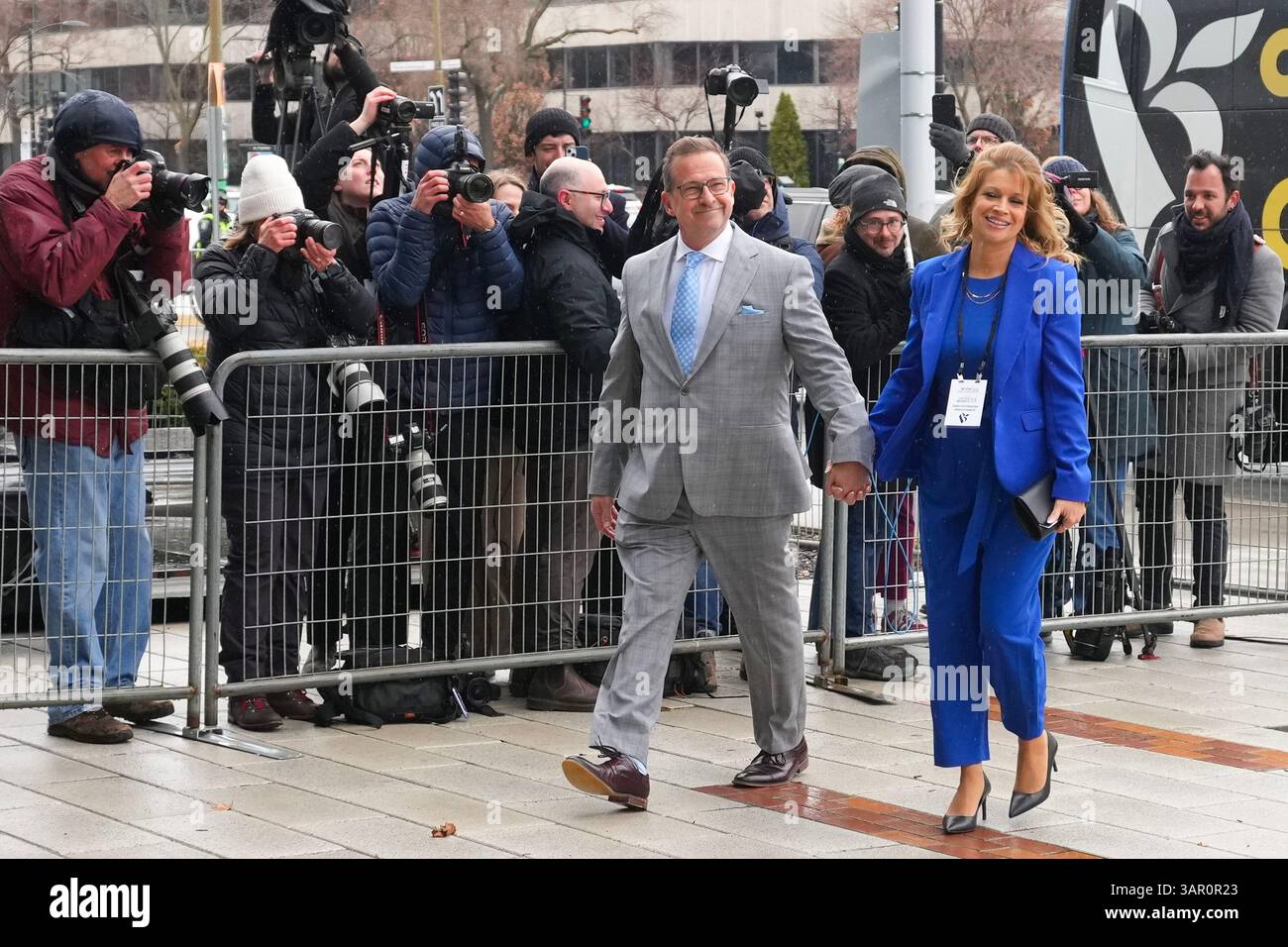 Bloc Quebecois Leader Yves-Francois Blanchet arrives with his wife ...