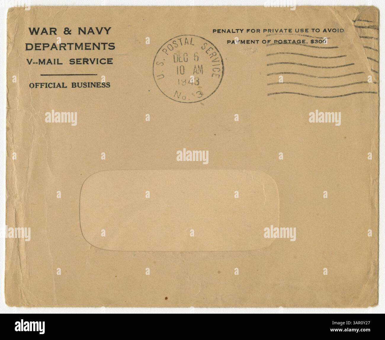 A V-mail letter from John Cunningham to Mildred Cunningham, dated November 20, 1943, sent from ...