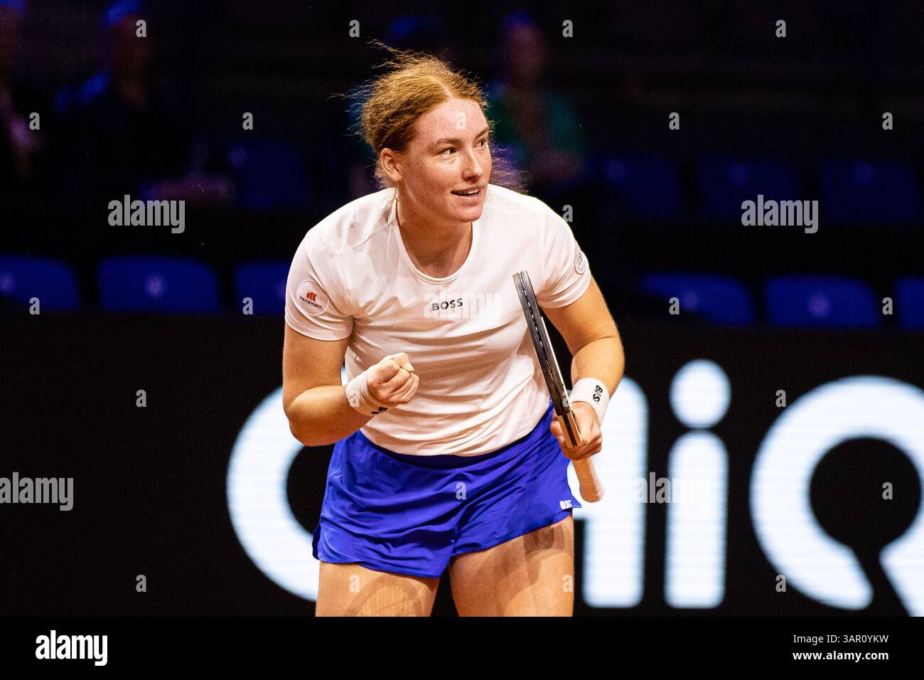 Stuttgart, Deutschland. 16th Apr, 2025. Ella Seidel besiegt Tatjana Maria Tatjana Maria GER vs ...