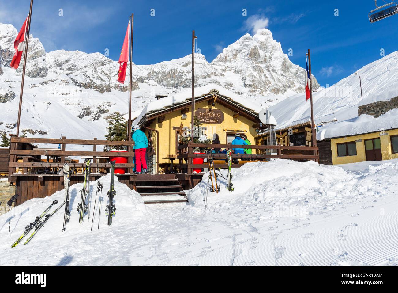 BREUIL-CERVINIA, ITALY - 13 December 2024. View of Monte Cervino ...