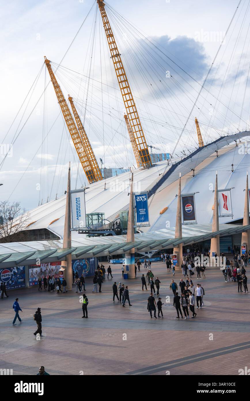 O2 Arena in London with Plaza and Partly Cloudy Sky Stock Photo - Alamy
