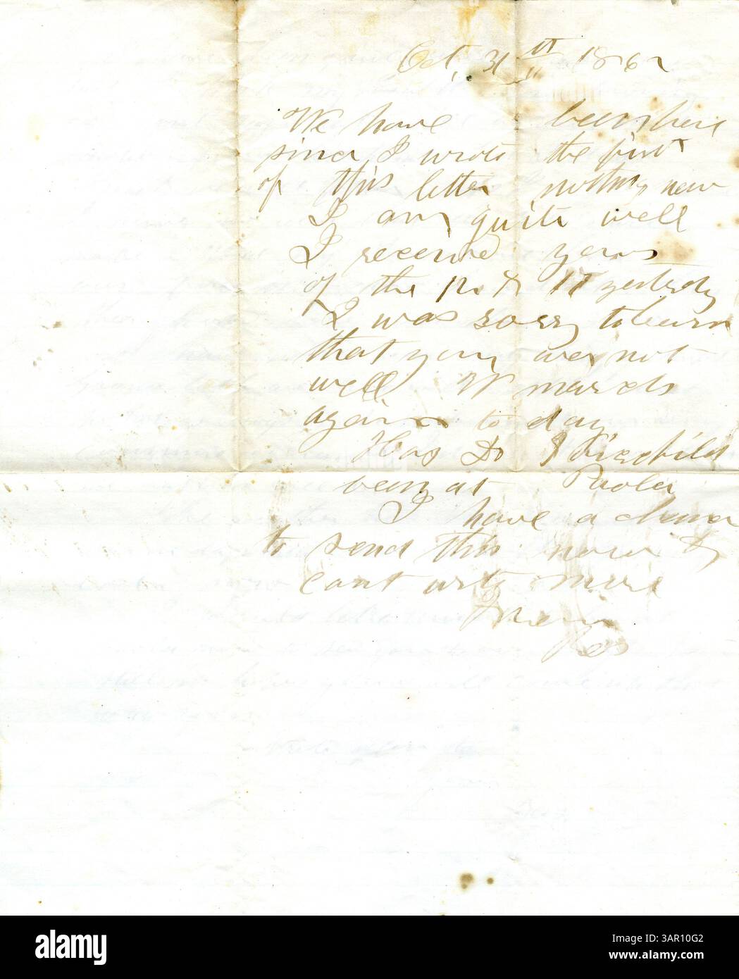 A letter from Rees J. Lewis at camp on Batteis Prairie to Mary, dated ...