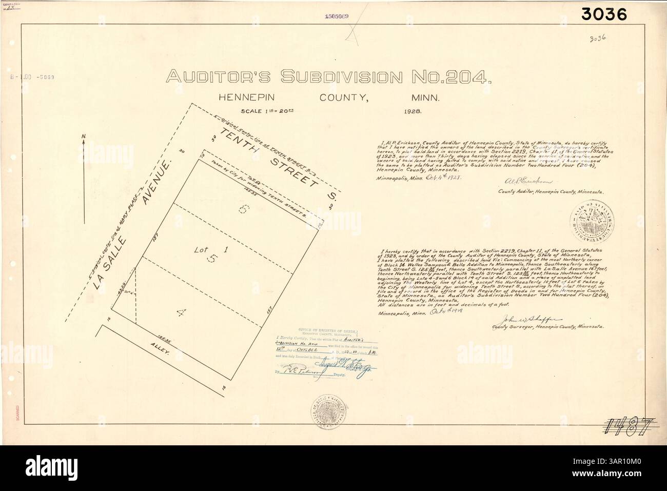 Auditor's Subdivision Number 204 is a property subdivision document ...