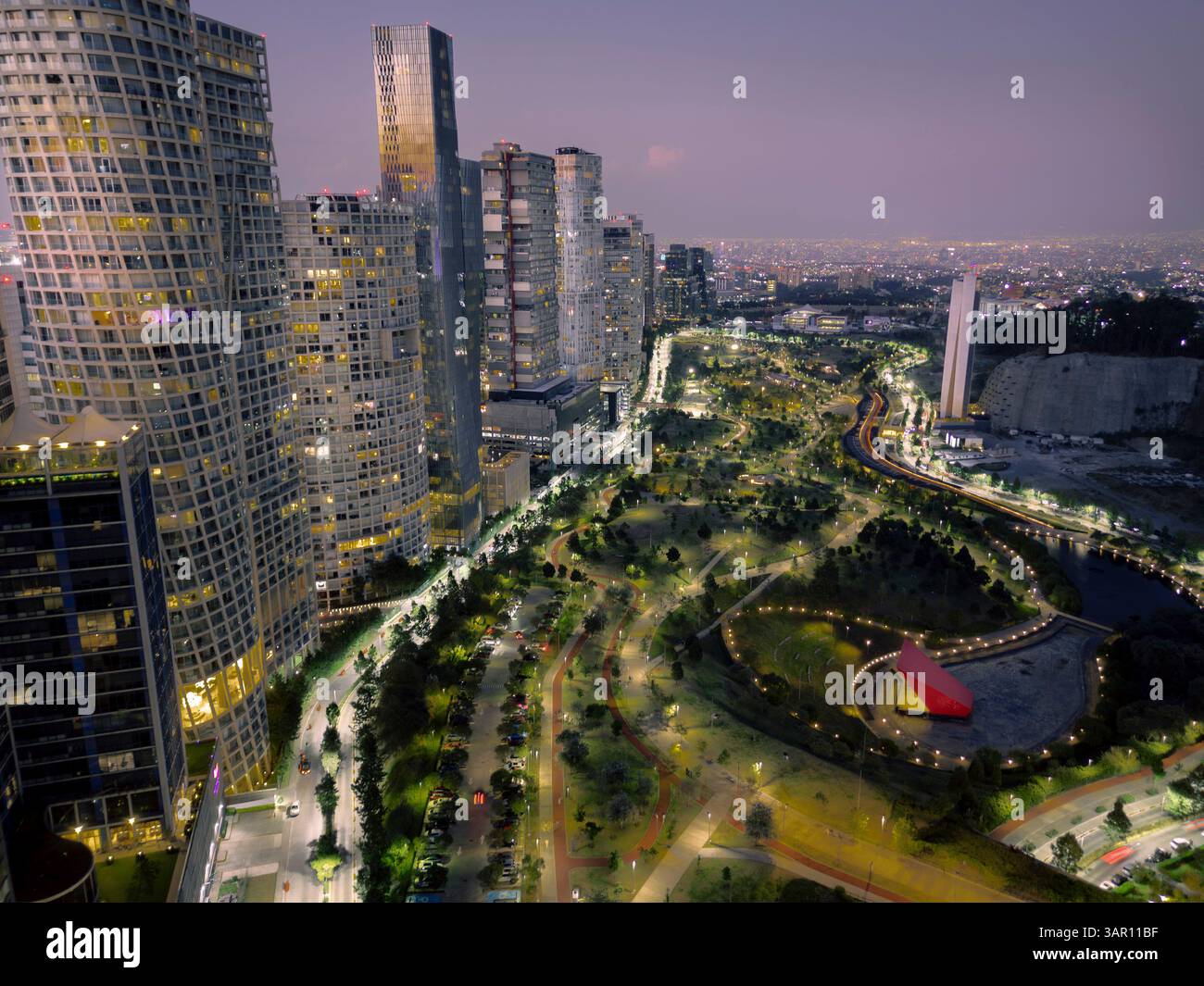 Stunning long exposure captured from a drone, showing the illuminated ...