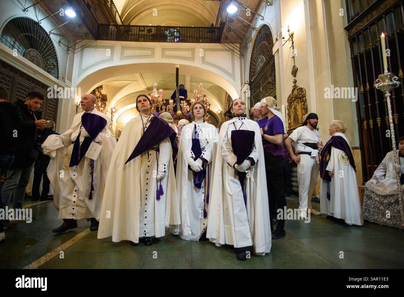 People before the procession of Los Gitanos at the Parish of Our Lady ...