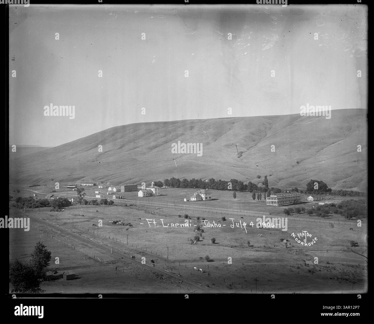 A photograph of Fort Lapwai, located in Idaho, from the Lee Moorhouse ...