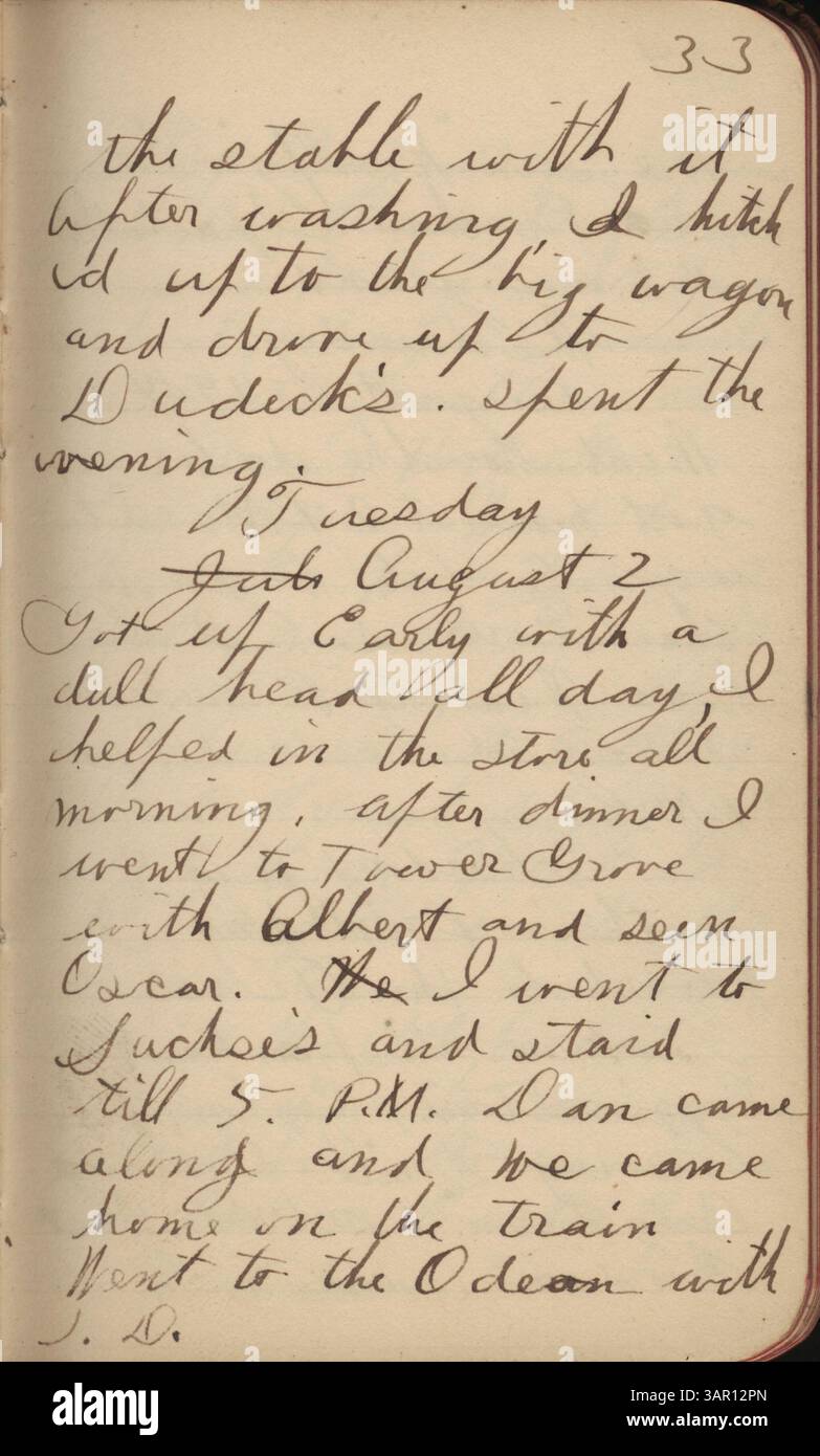 This historical diary, written by Adolf Koch between July 3, 1904, and ...