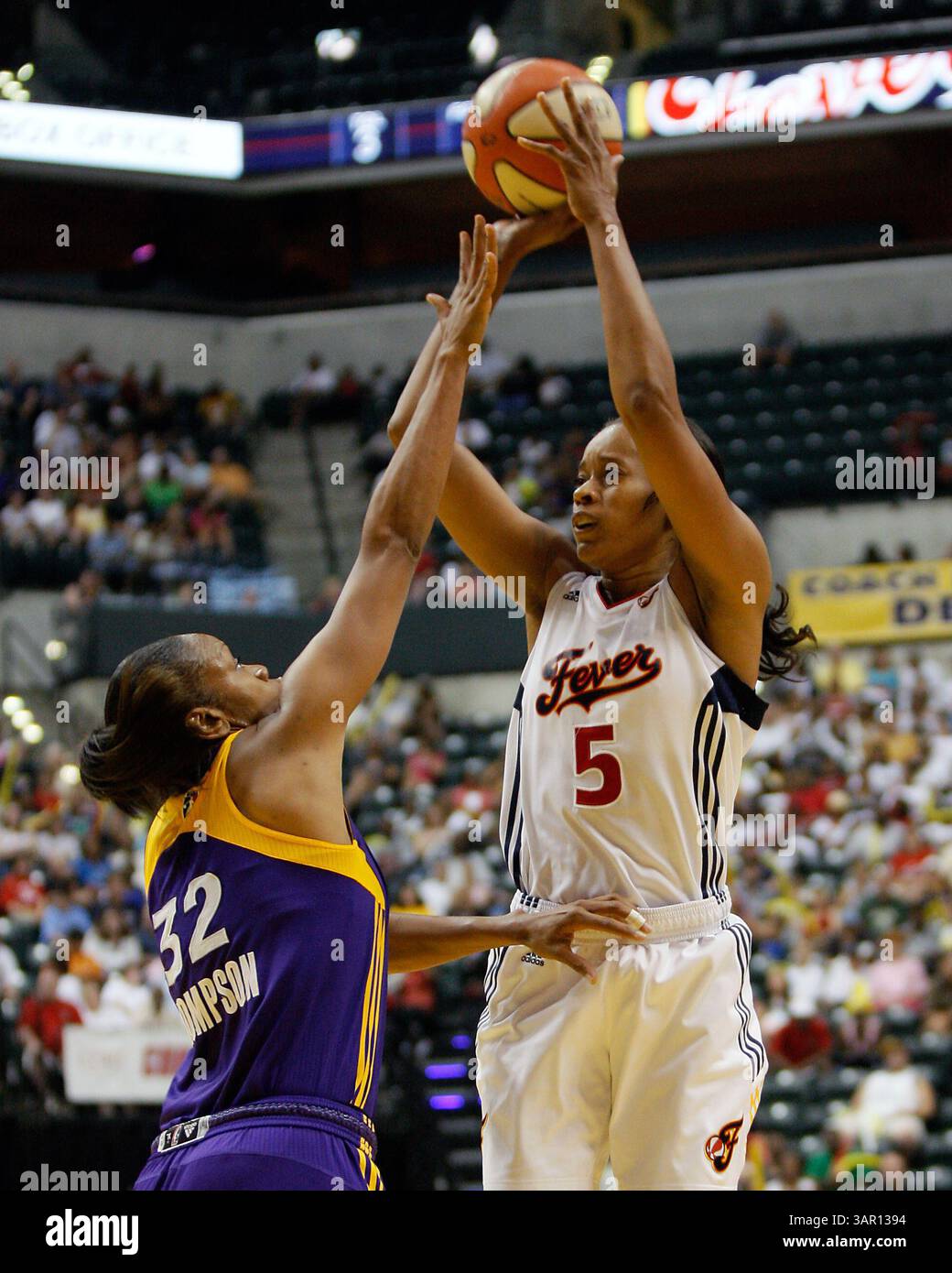 July 31, 2011: Indiana Fever f-c Tangela Smith (5) shoots a soft jumper ...