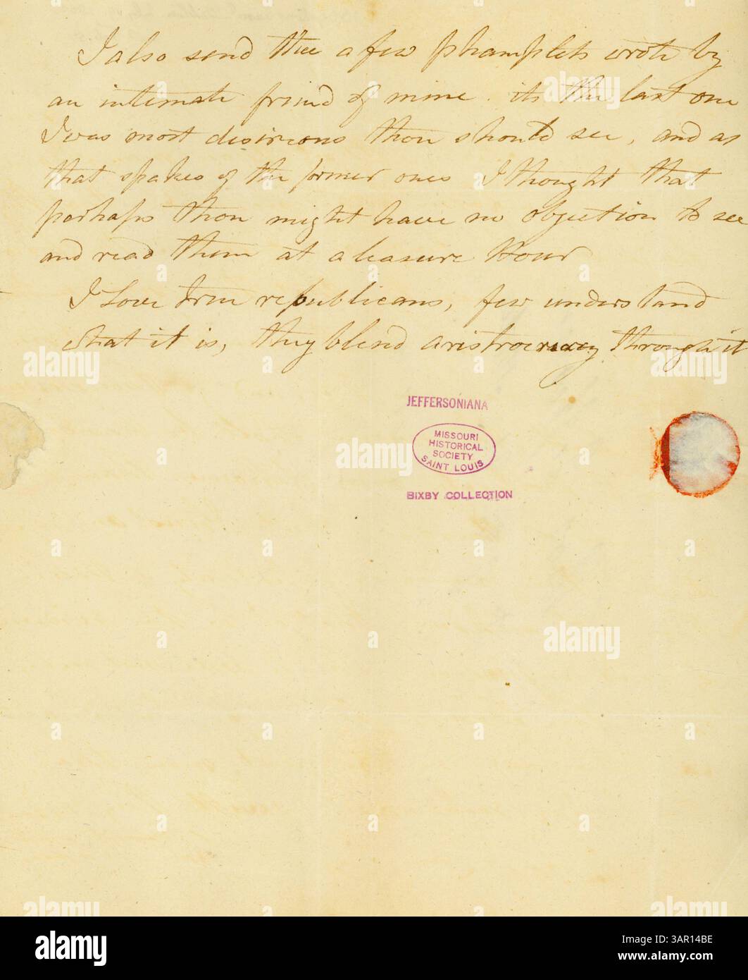 Samuel Stephens sends a letter to Thomas Jefferson expressing hope to ...