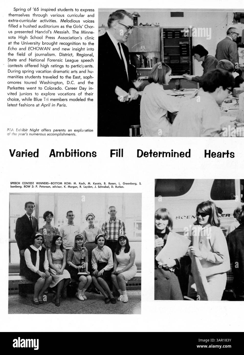The 1965 St. Louis Park High School Yearbook, Echowan '65, captures key ...