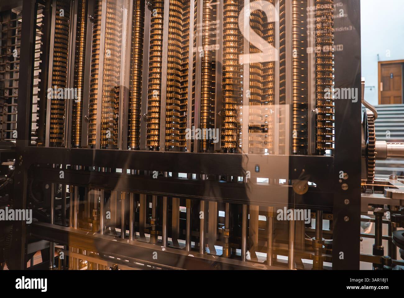 Detailed View of Charles Babbage's Difference Engine Replica in Museum ...