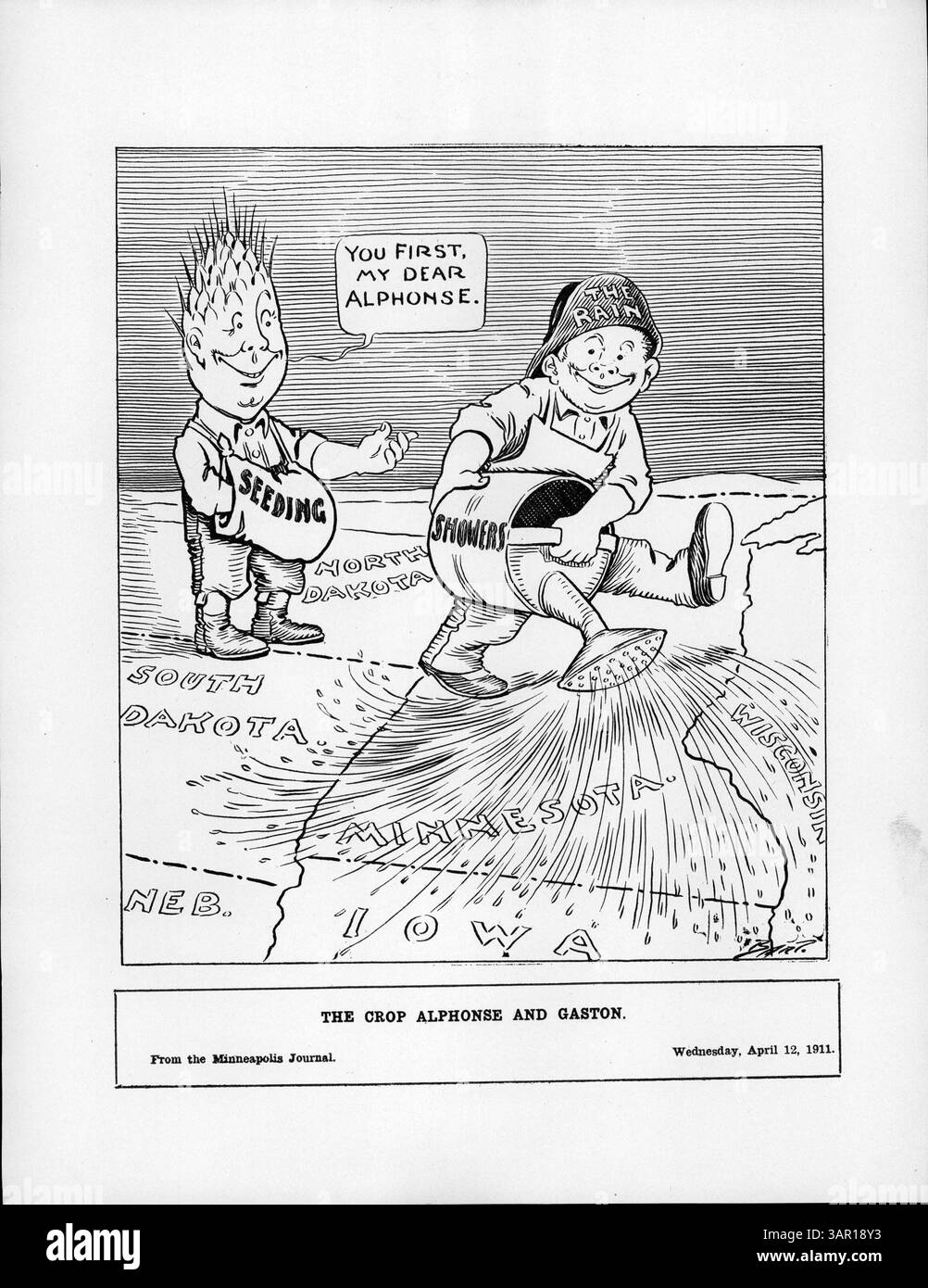 The 'Crop Alphonse And Gaston' references the popular comic strip about ...