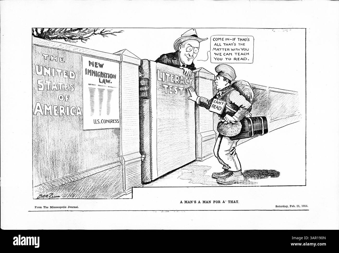 Literacy test cartoon Black and White Stock Photos & Images - Alamy