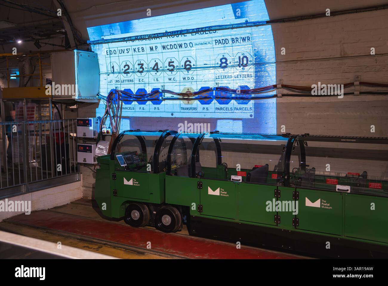 Mail Rail Train and Vintage Postal Sorting Board in London Exhibit ...