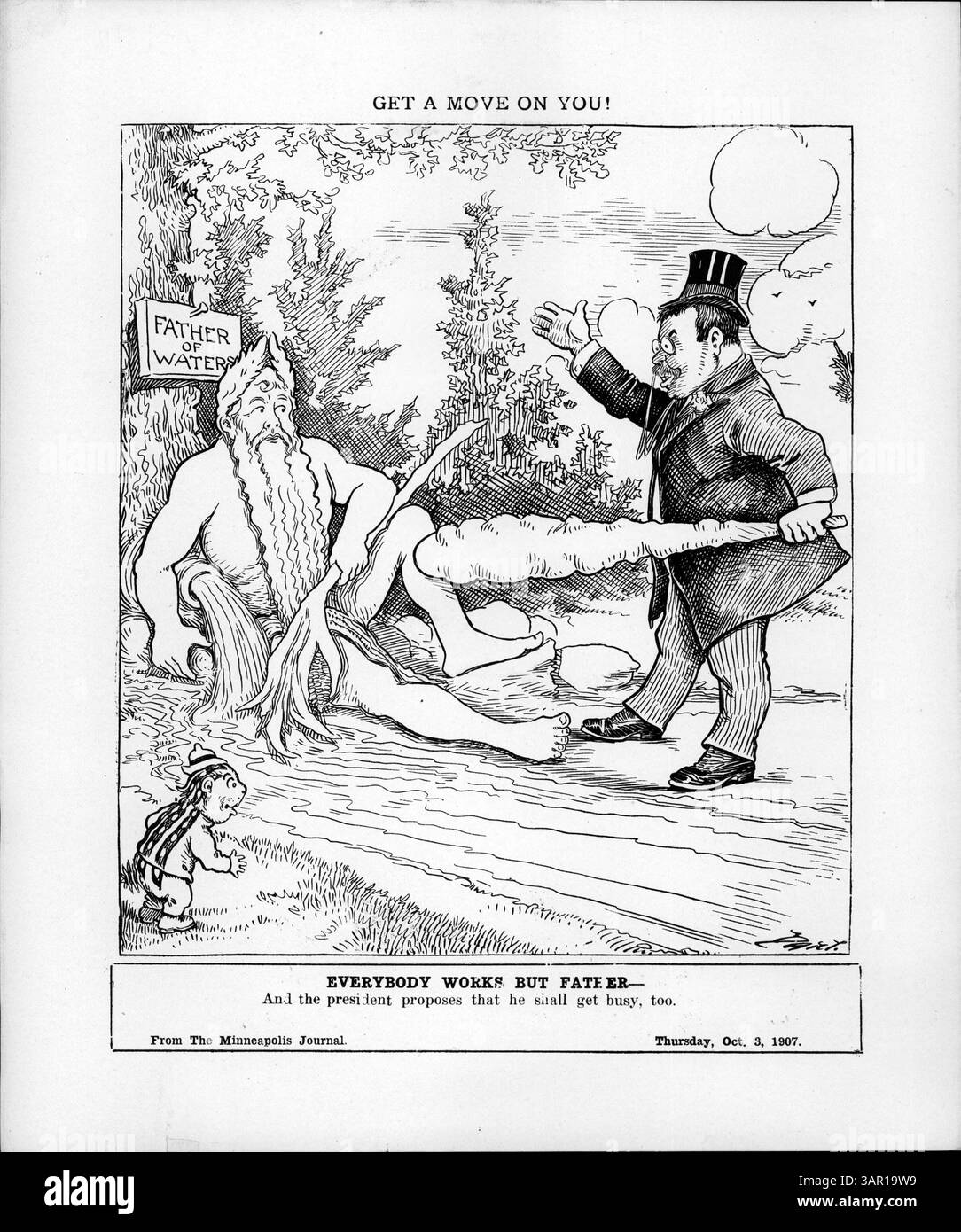 The 1904 cartoon 'Everybody Works But Father' features President ...