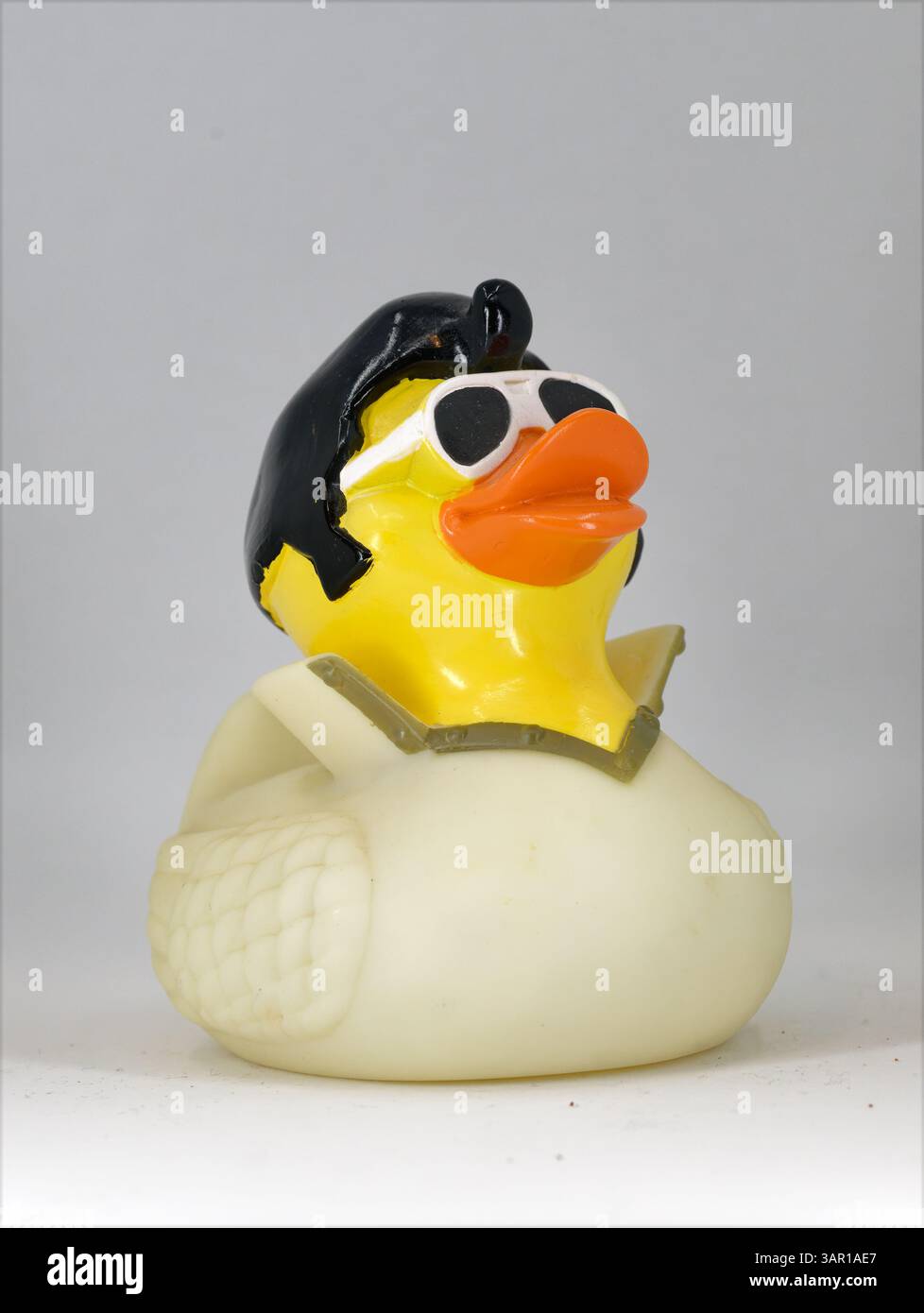 Elvis Presley styled plastic duck bath toy with dark shades and hair ...