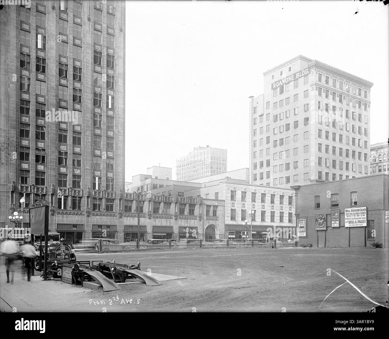 A photograph showing the Roanoke and Baker Buildings located in ...