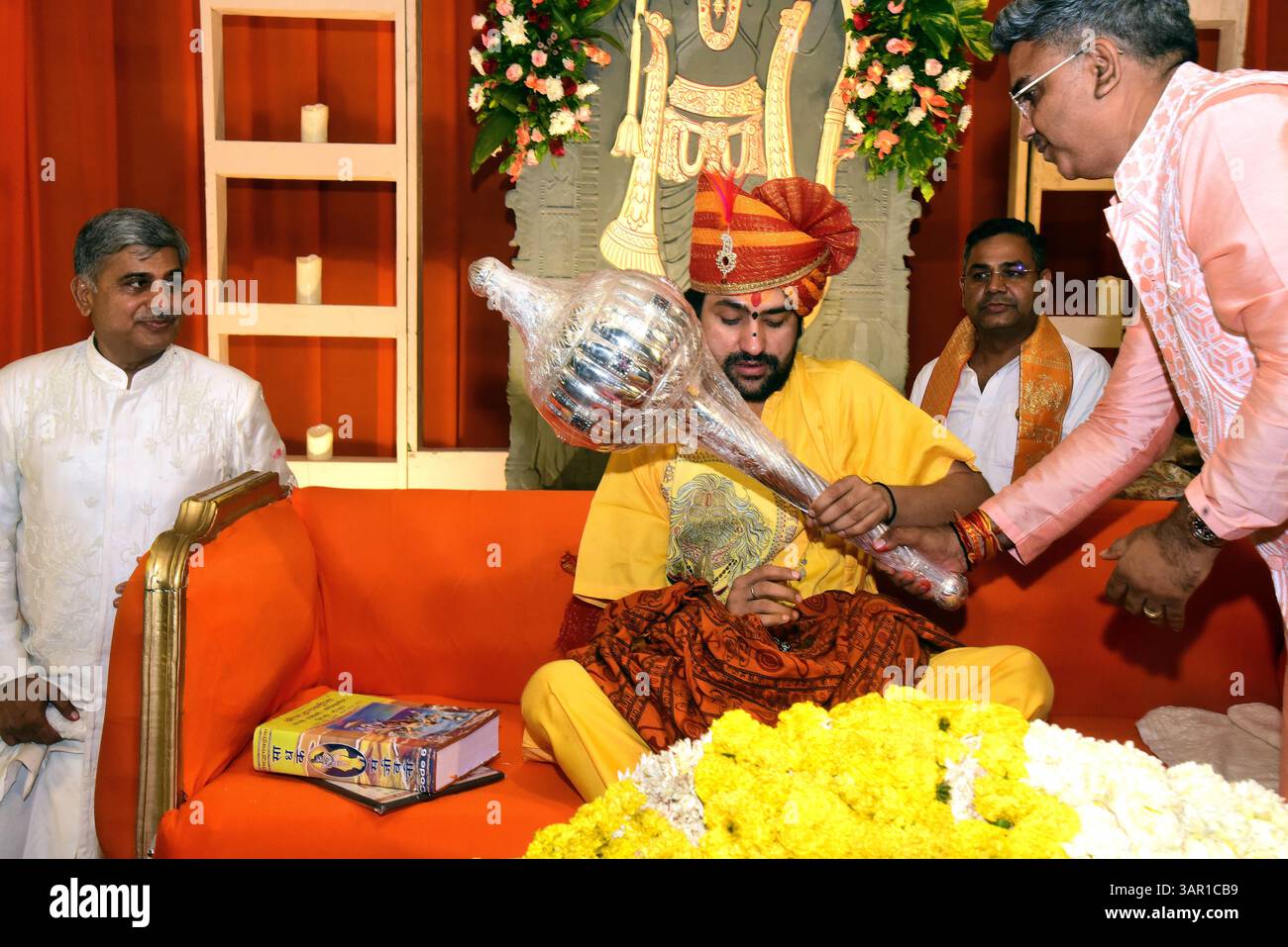 Bikaner, India. 15th Apr, 2025. During auspicious occasion of Poonam Kularia Vila ceremony, a ...